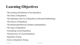 Research Hypothesis and Variables | PPTX