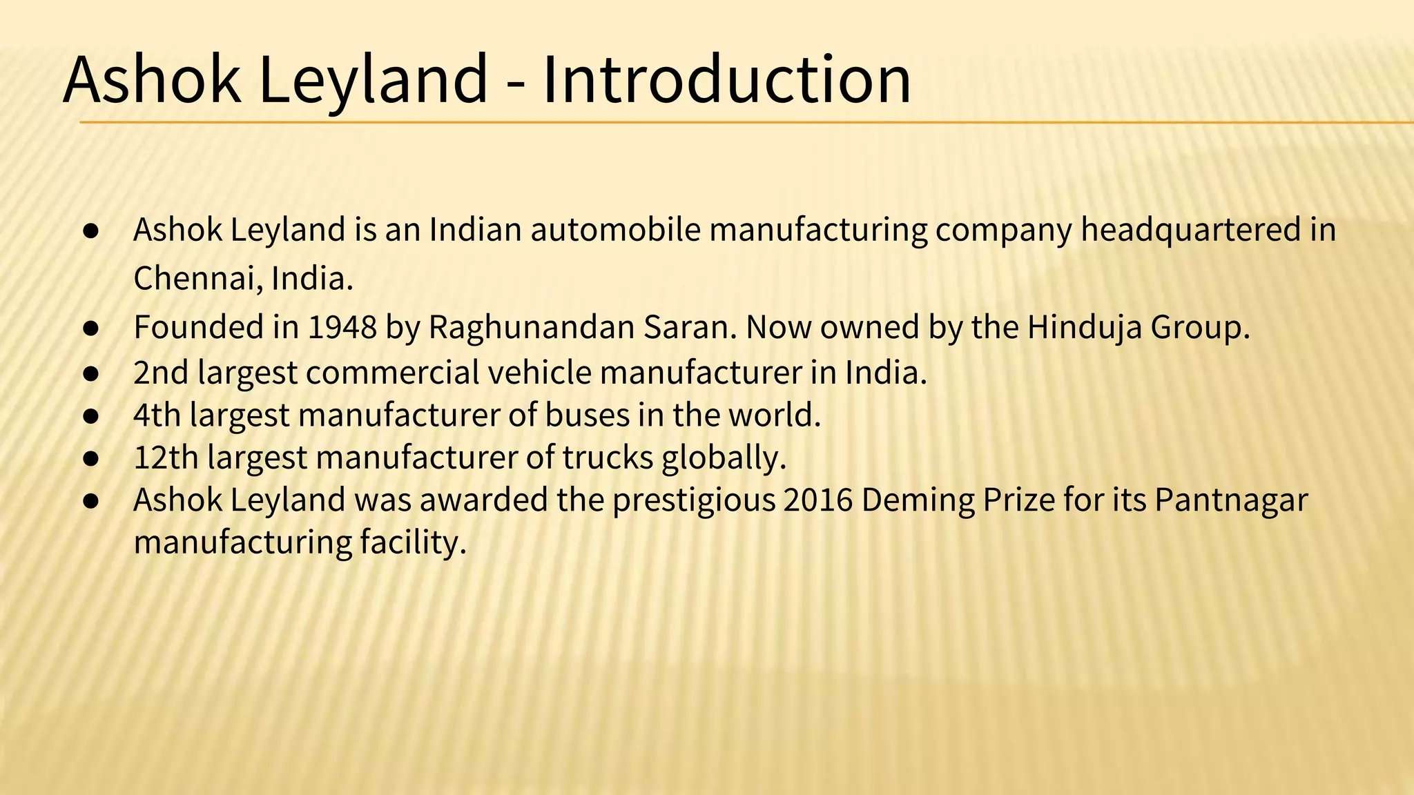 Ashok leyland supply chain revamping | PPTX