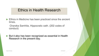 Ethics in health research (history) | PPTX