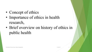 Ethics in health research (history) | PPTX
