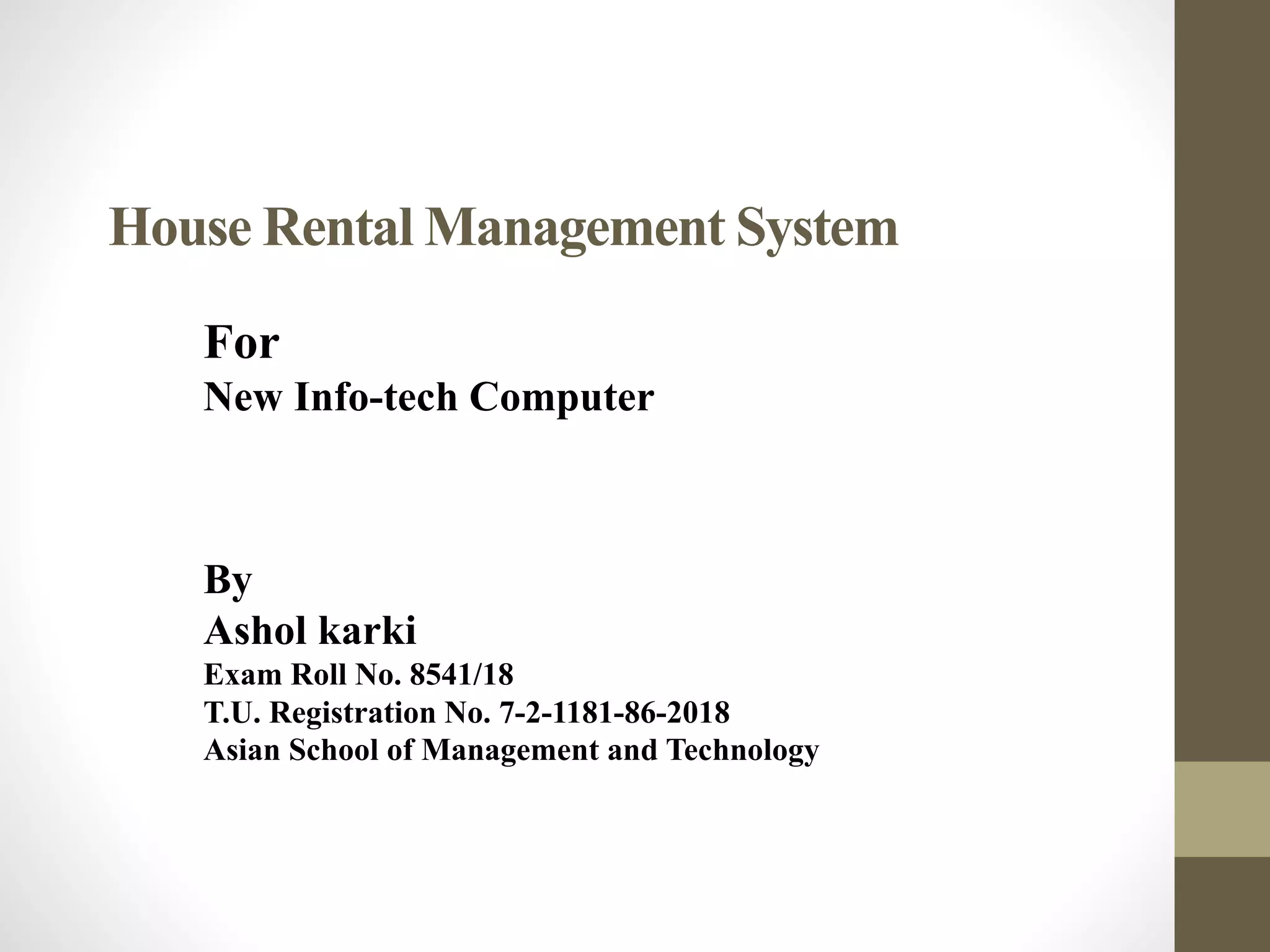House Rental Management System Presentation | PPTX