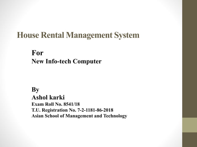 House Rental Management System Presentation | PPTX | Houses | Real Estate