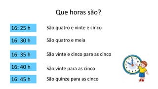 As horas em portugues horas | PPT