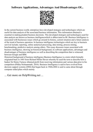 A Short Essay On Information Technology | PDF