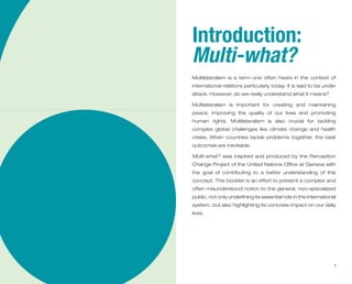A short guide on multilateralism and its role in our daily lives. | PDF