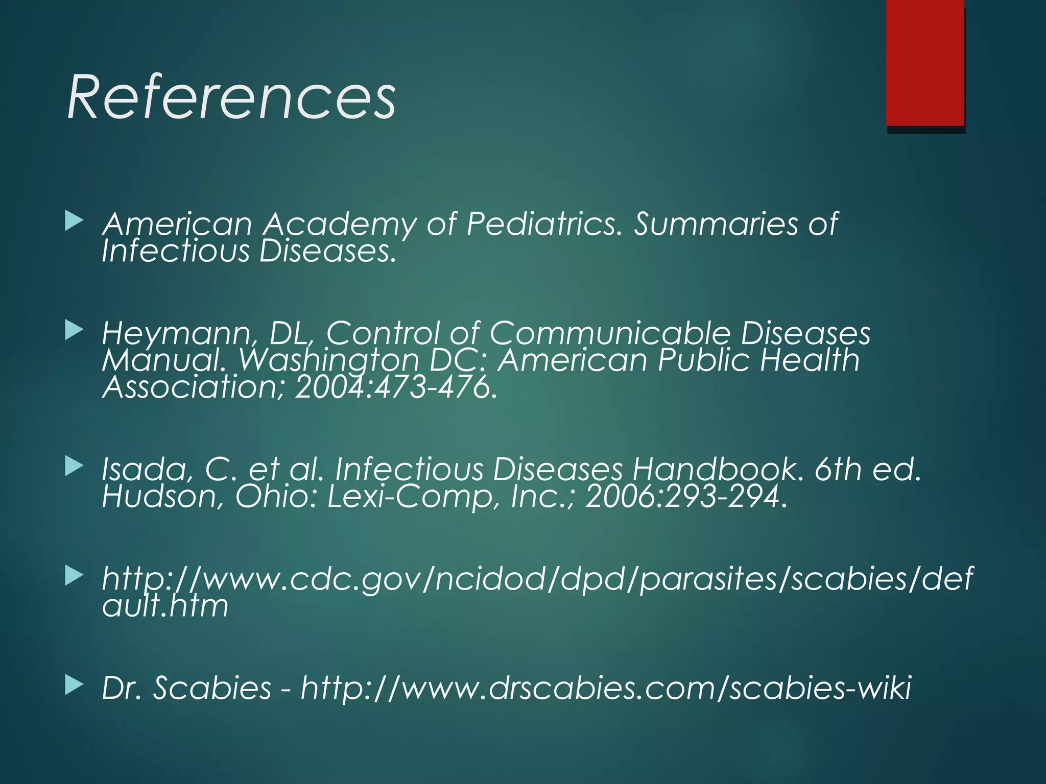 A short guide to scabies treatment 2016 | PPT | Skin and Dermatology ...