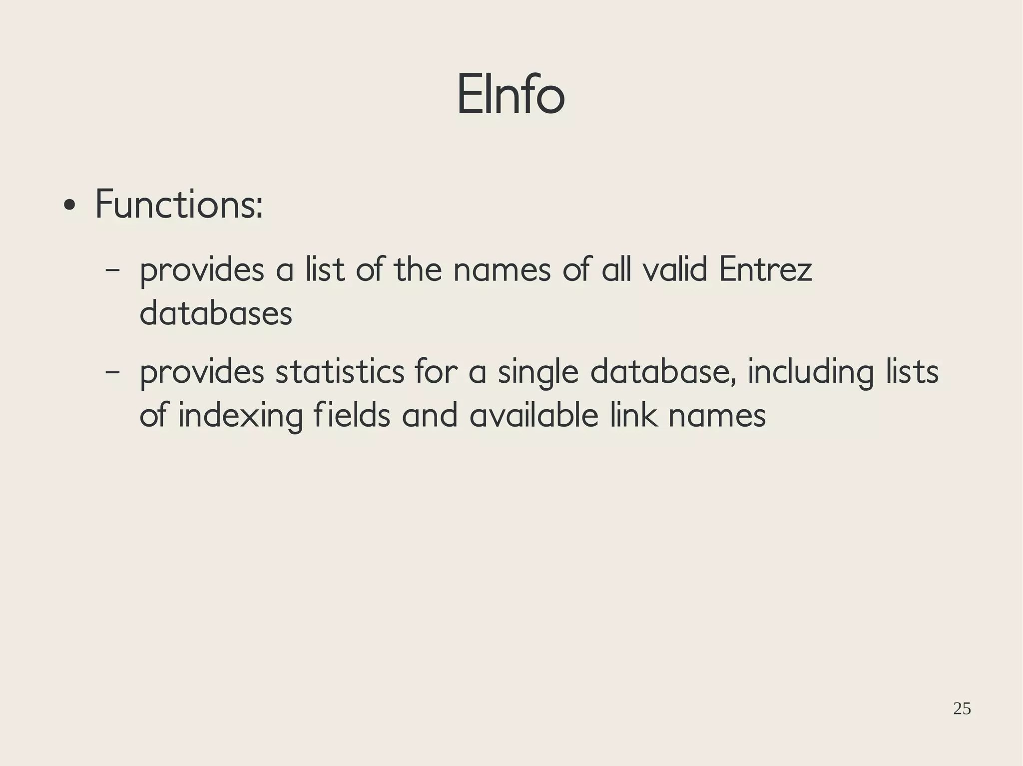 A Short Guide to the E-utilities | PDF