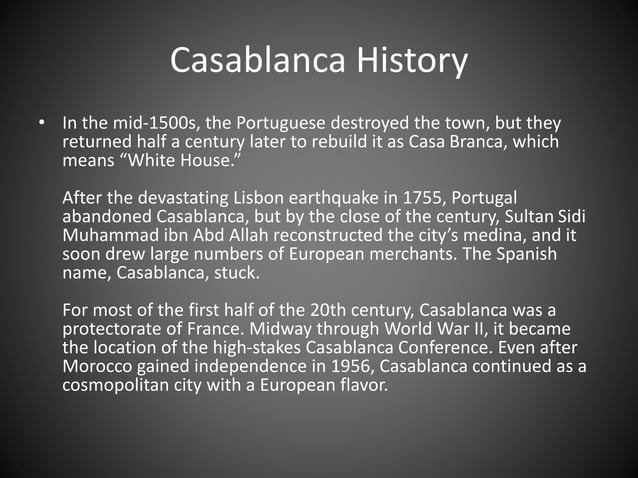 A Short History of Casablanca | PPT