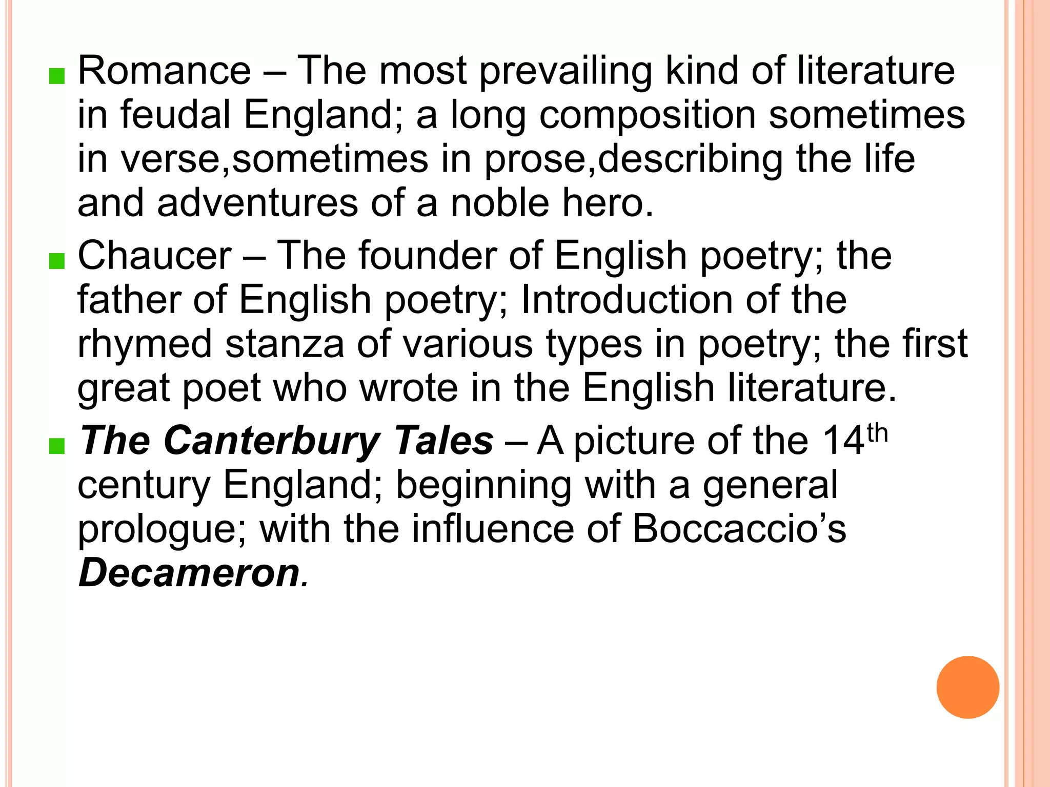 A short history of english literature | PPTX