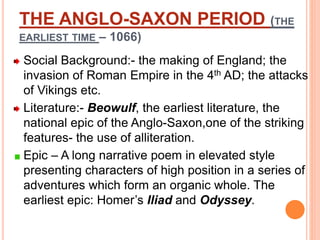 A short history of english literature | PPTX