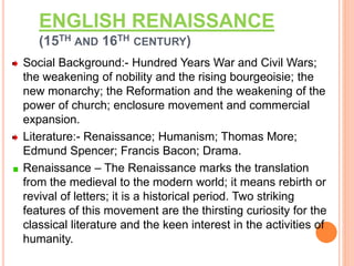 A short history of english literature | PPTX