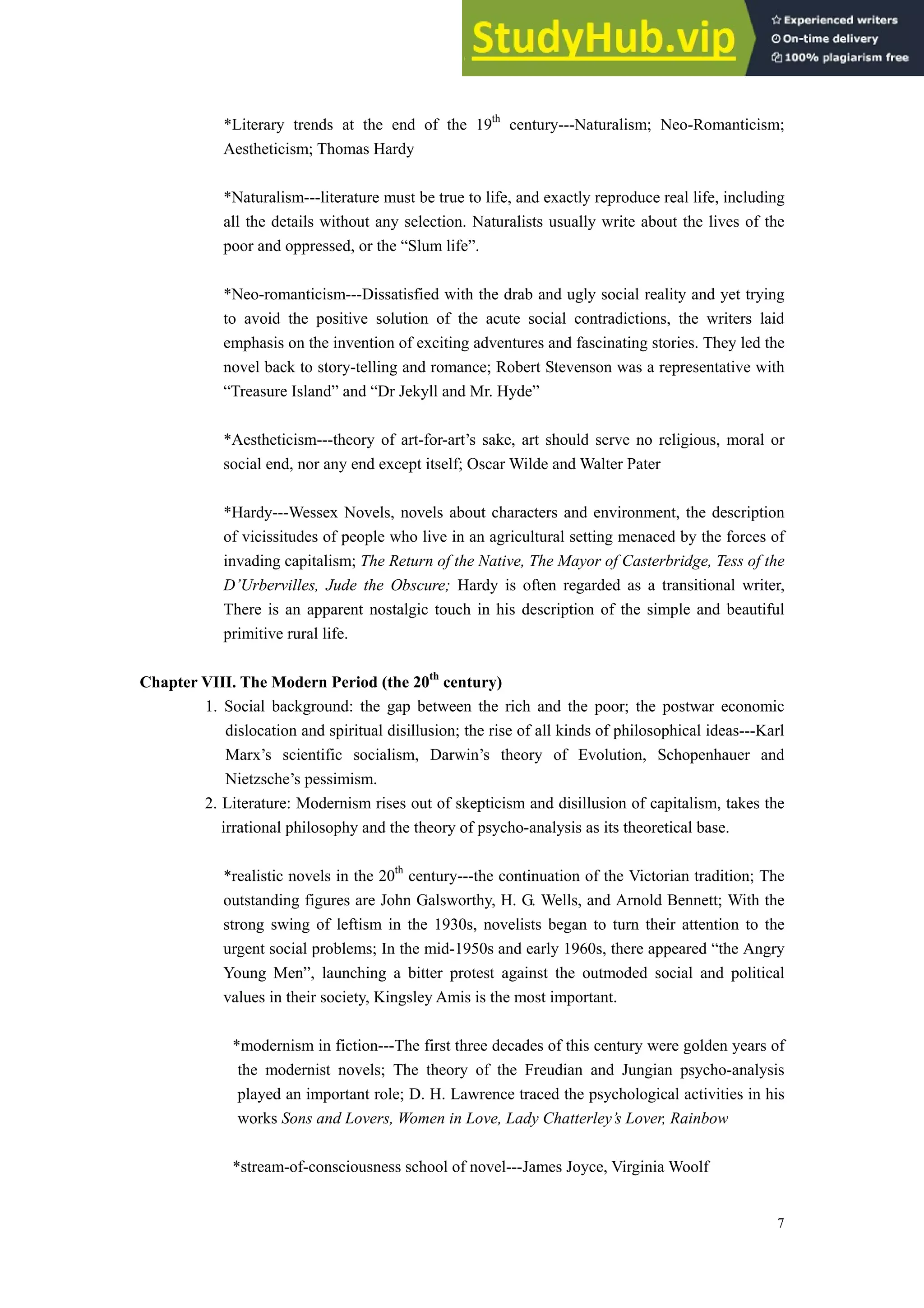 A Short History Of English Literature | PDF