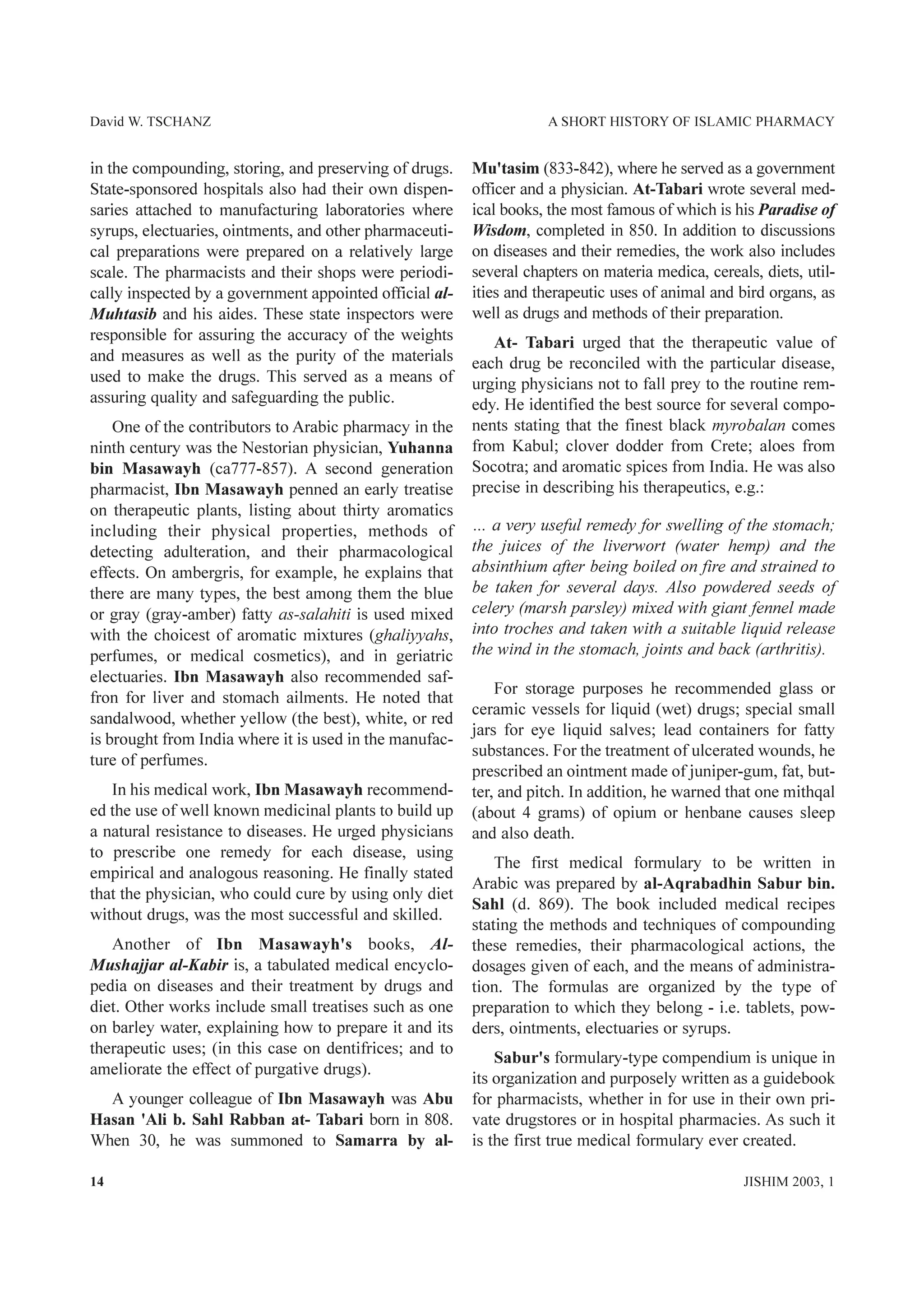 A short history of Islamic pharmacy | PDF