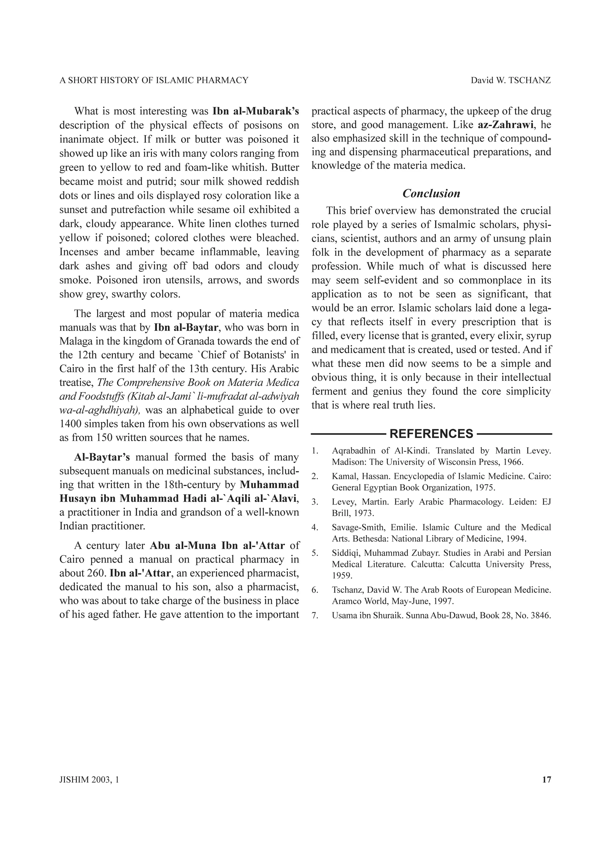 A short history of Islamic pharmacy | PDF