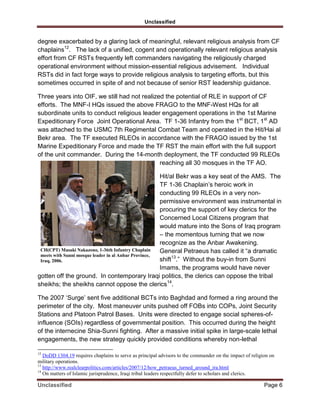 A Short History of Religious Leader Engagements in Operation Iraqi ...