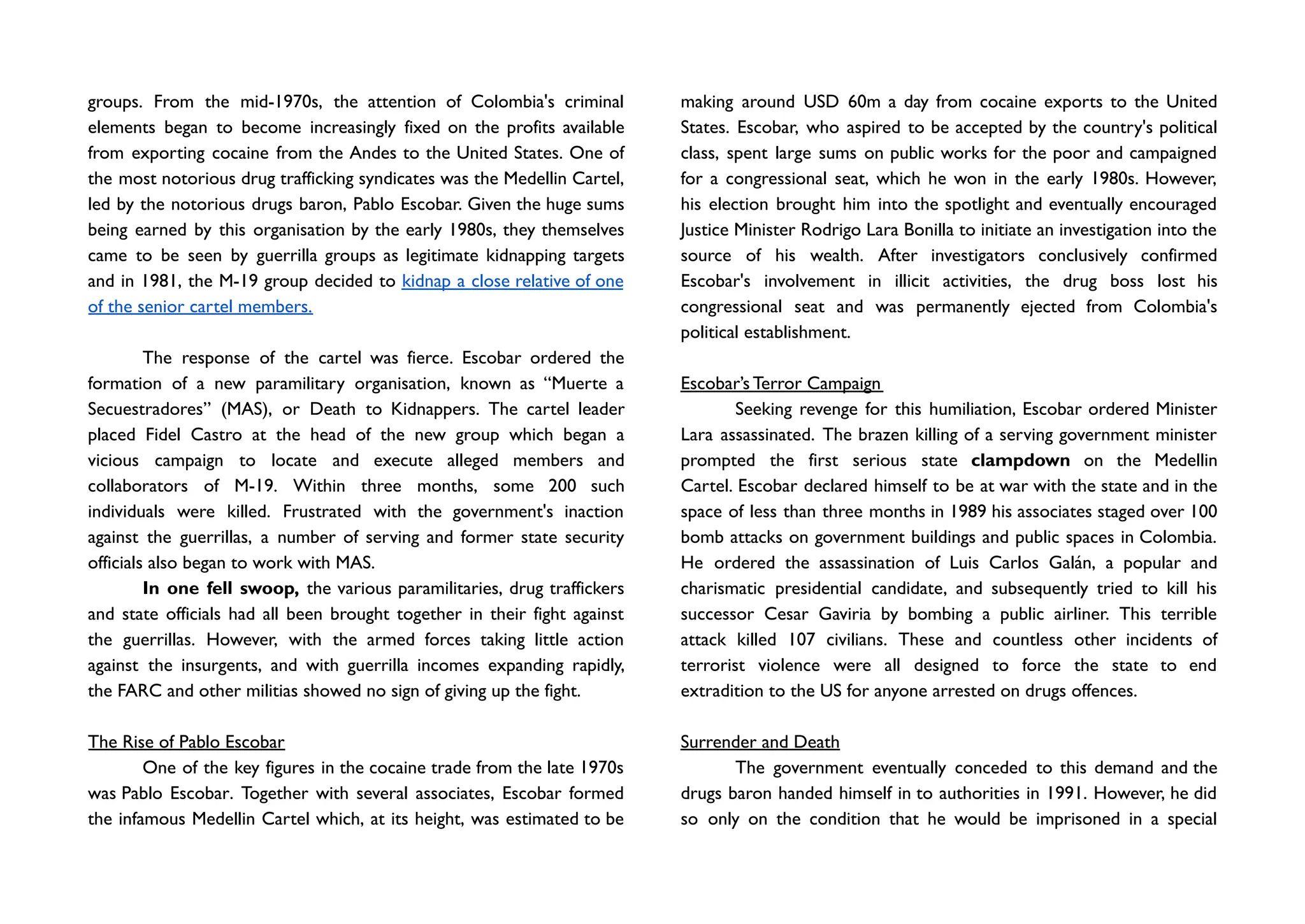 A Short History of the Colombian Conflict (2).pdf | Civic affairs ...
