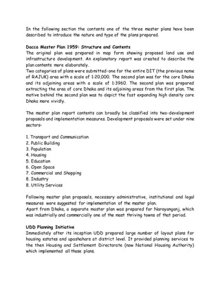 A short hostory of urban planning in bangladesh new | PDF