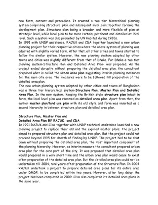 A short hostory of urban planning in bangladesh new | PDF