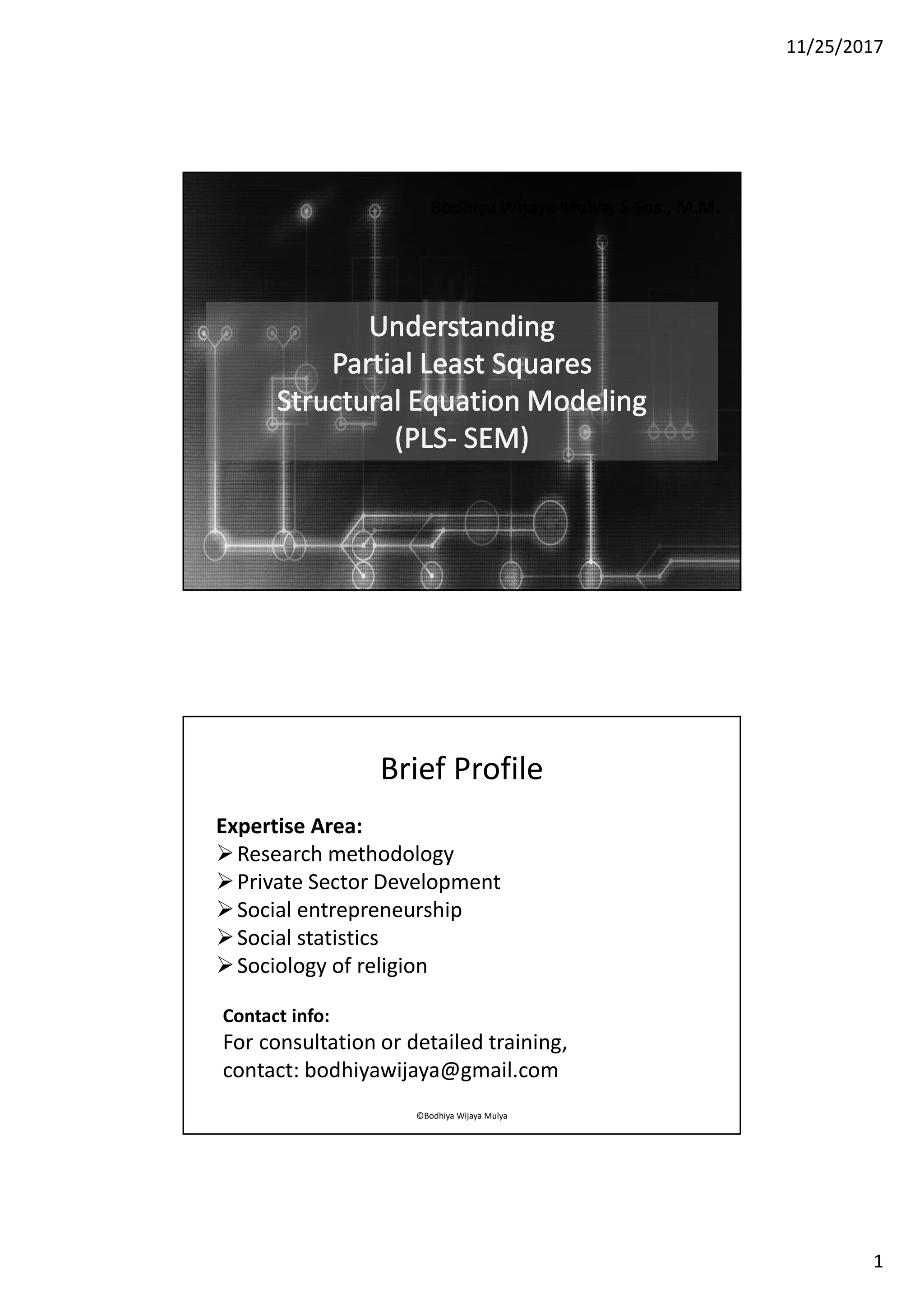 A Short Introduction To Partial Least Squares Structural Equation