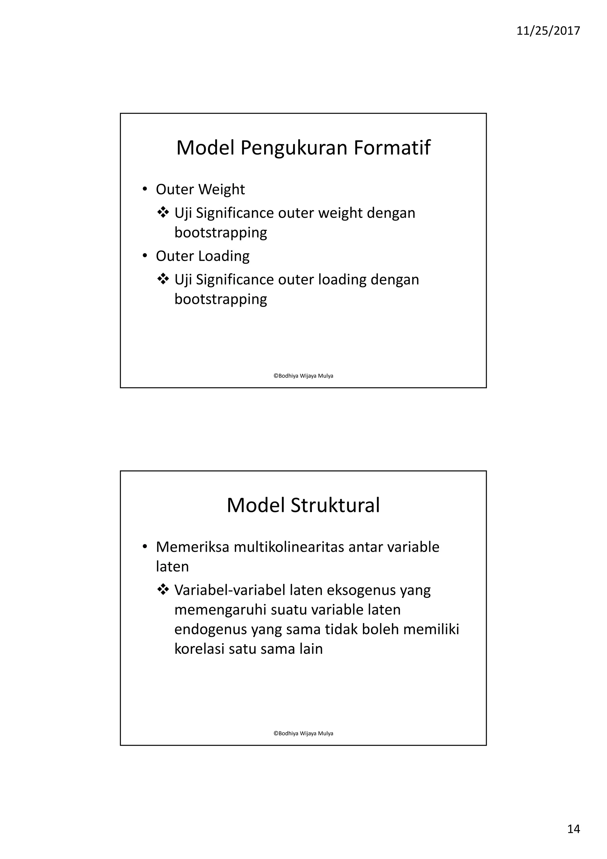 A Short Introduction To Partial Least Squares Structural Equation