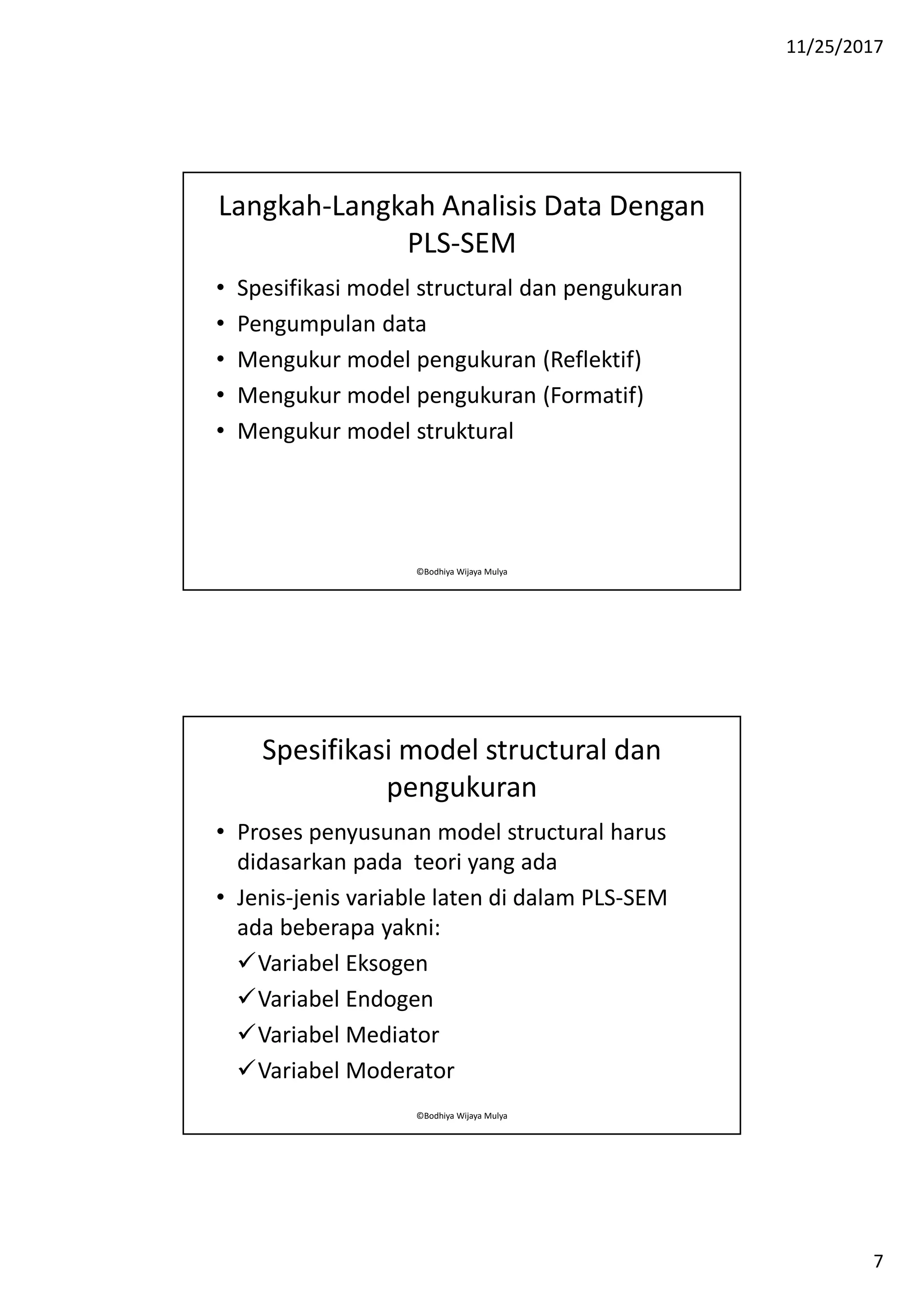 A Short Introduction To Partial Least Squares Structural Equation
