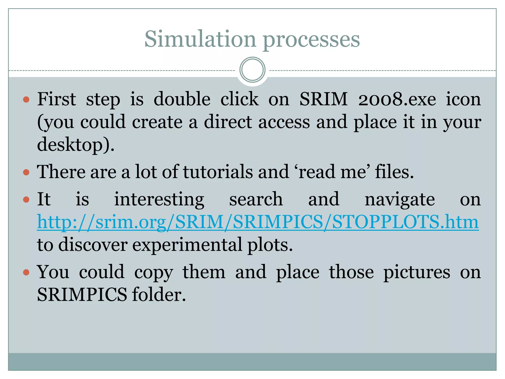 A short introduction to SRIM code | PPTX
