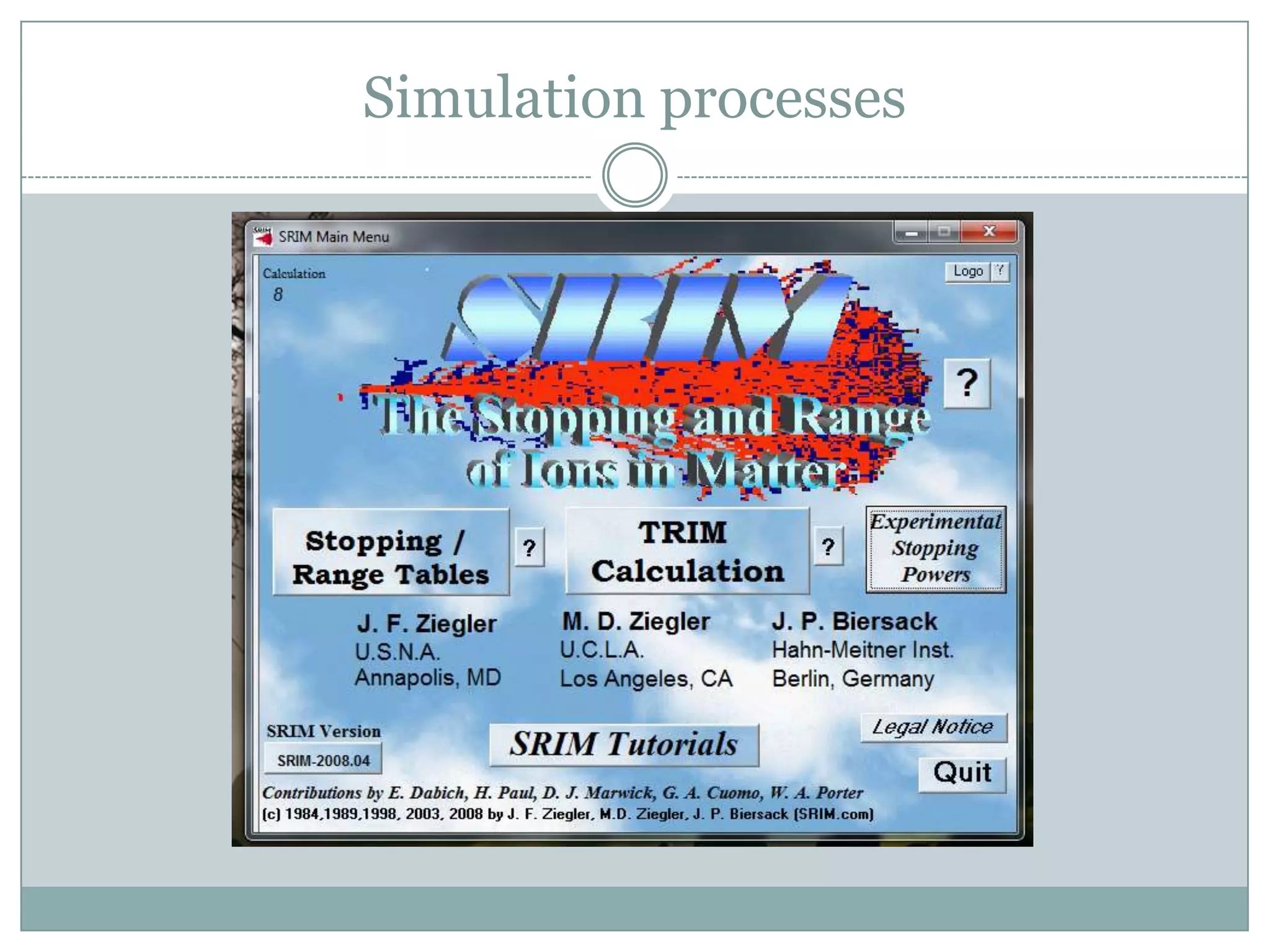 A short introduction to SRIM code | PPTX