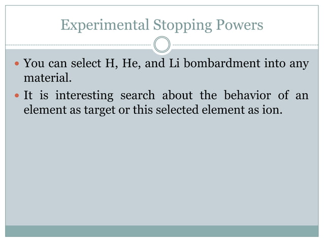 A short introduction to SRIM code | PPTX