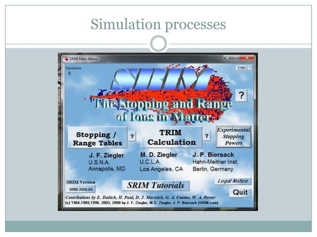 A short introduction to SRIM code | PPTX