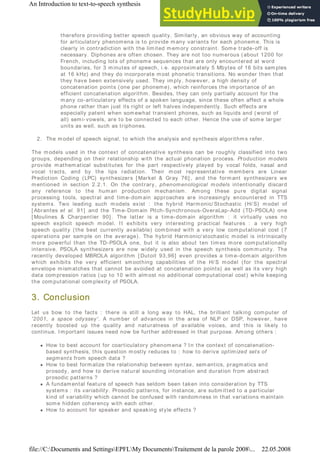 A Short Introduction To Text-To-Speech Synthesis | PDF