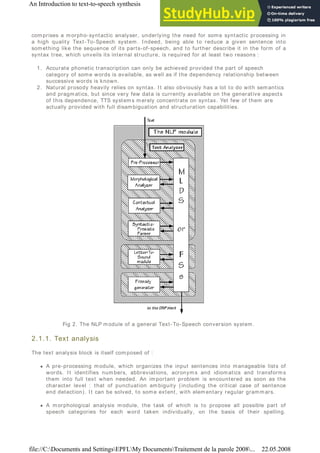 A Short Introduction To Text-To-Speech Synthesis | PDF