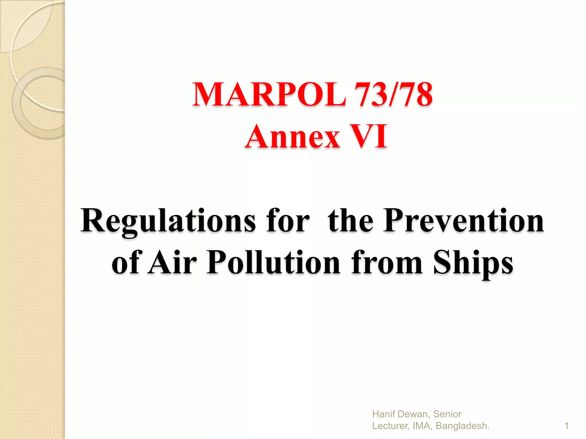 A short note on marpol annex vi | PPTX