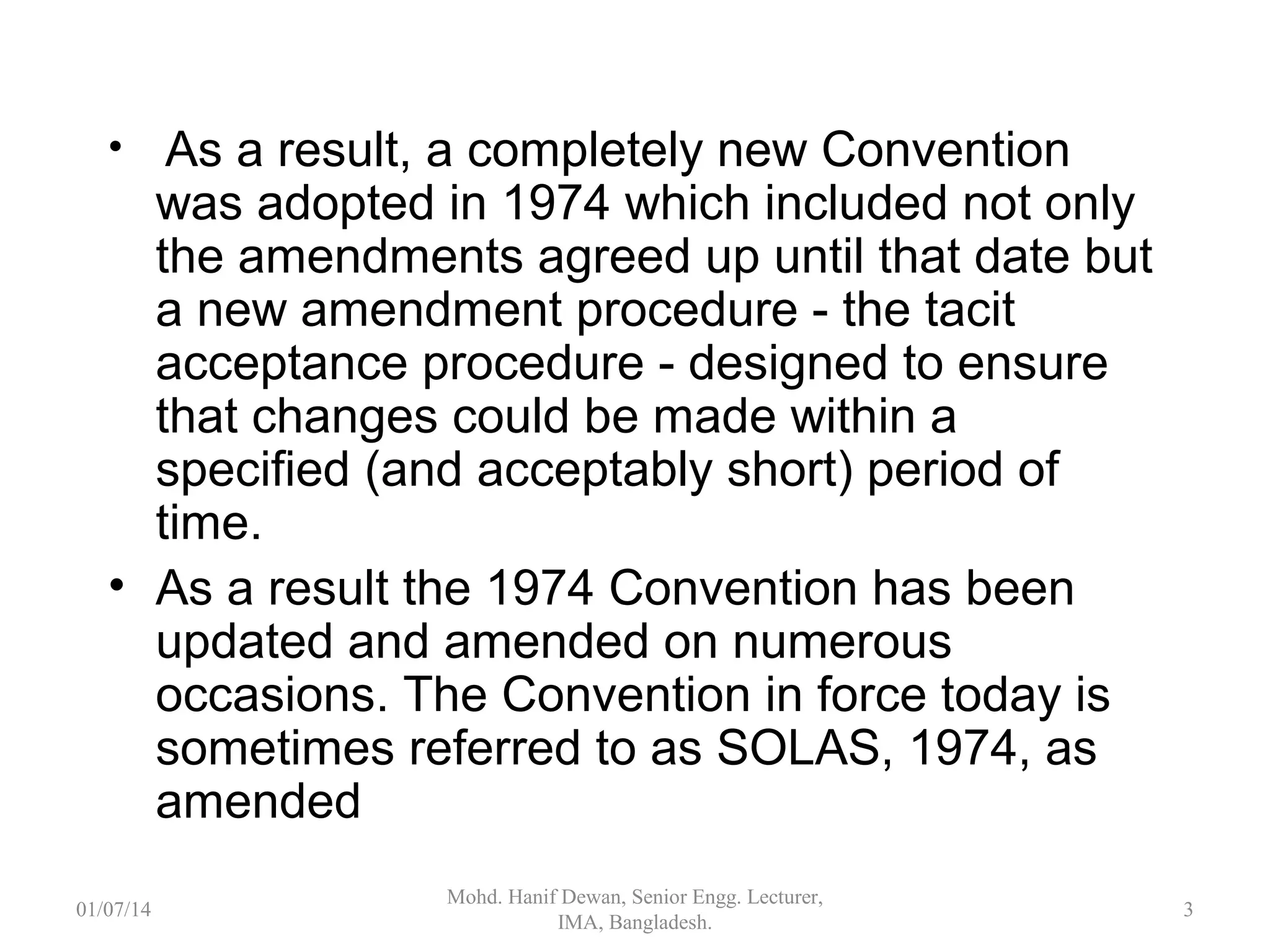 A short note on SOLAS 74 | PDF