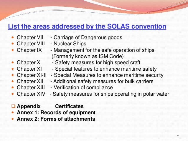 A short note on SOLAS 74
