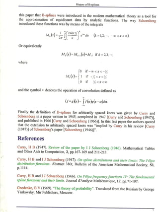 A short note on the history of B-splines | PDF