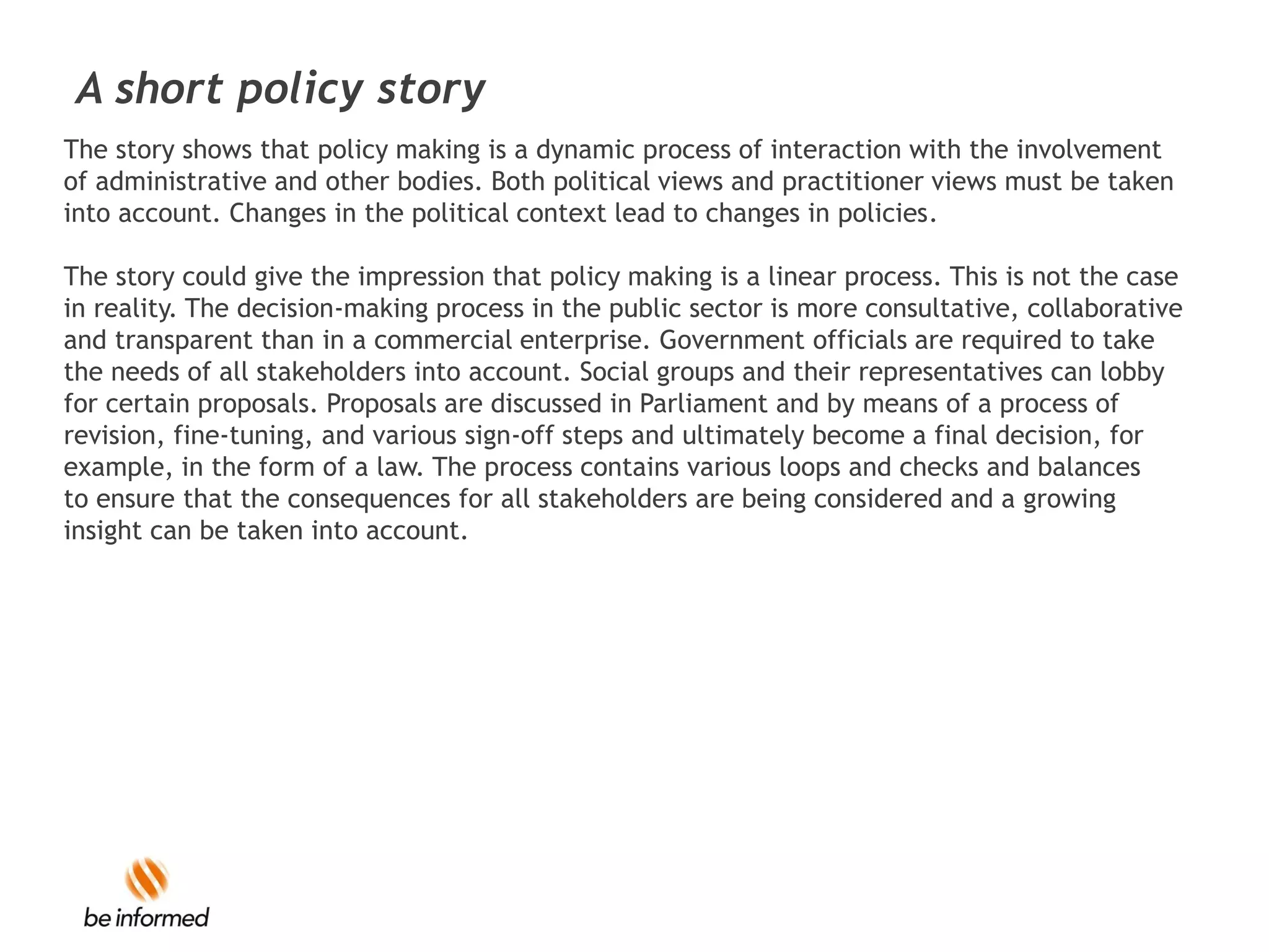 A short policy story | PDF | Political Issues & policy | Politics