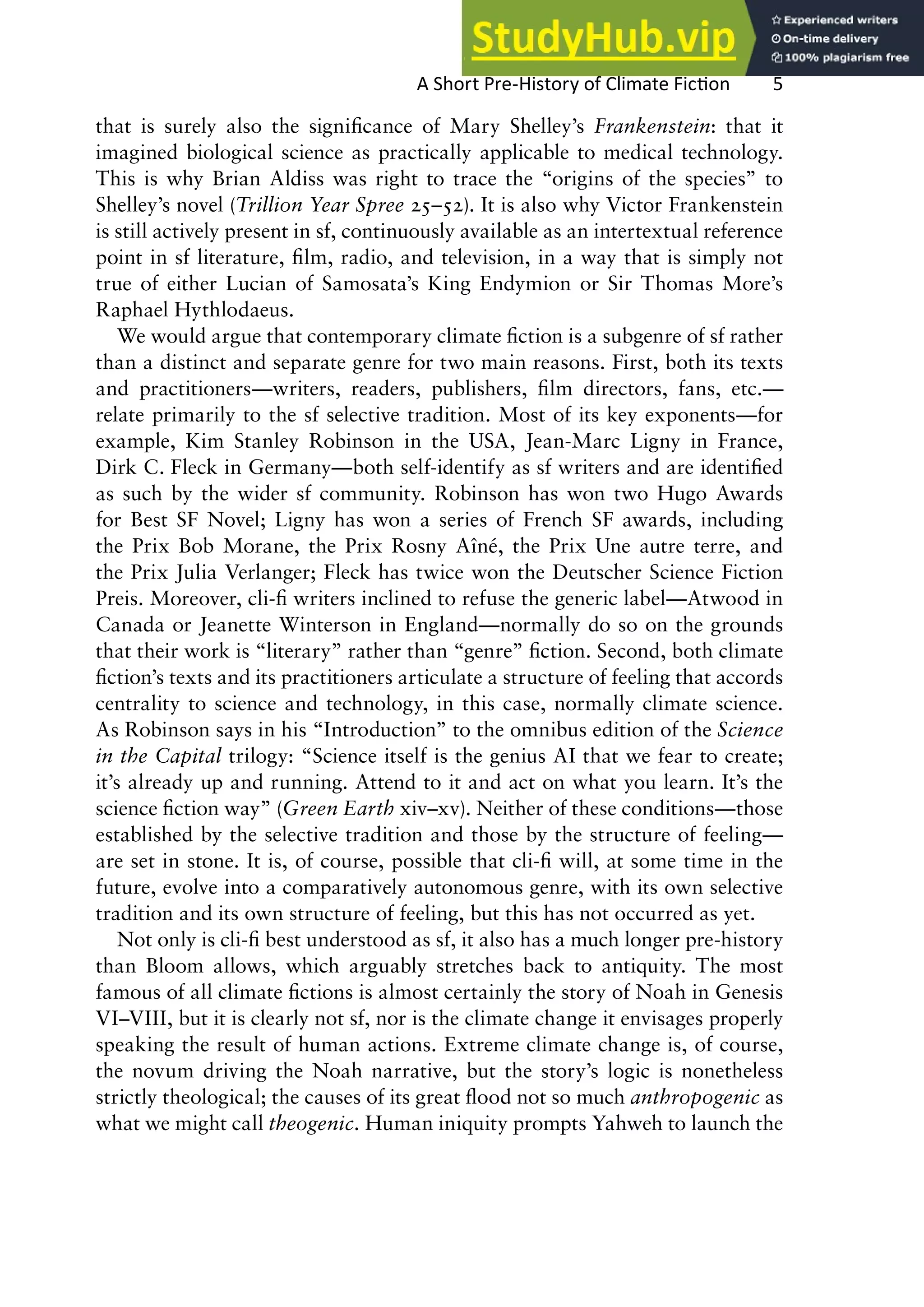 A Short Pre-History Of Climate Fiction | PDF | Geography | Science