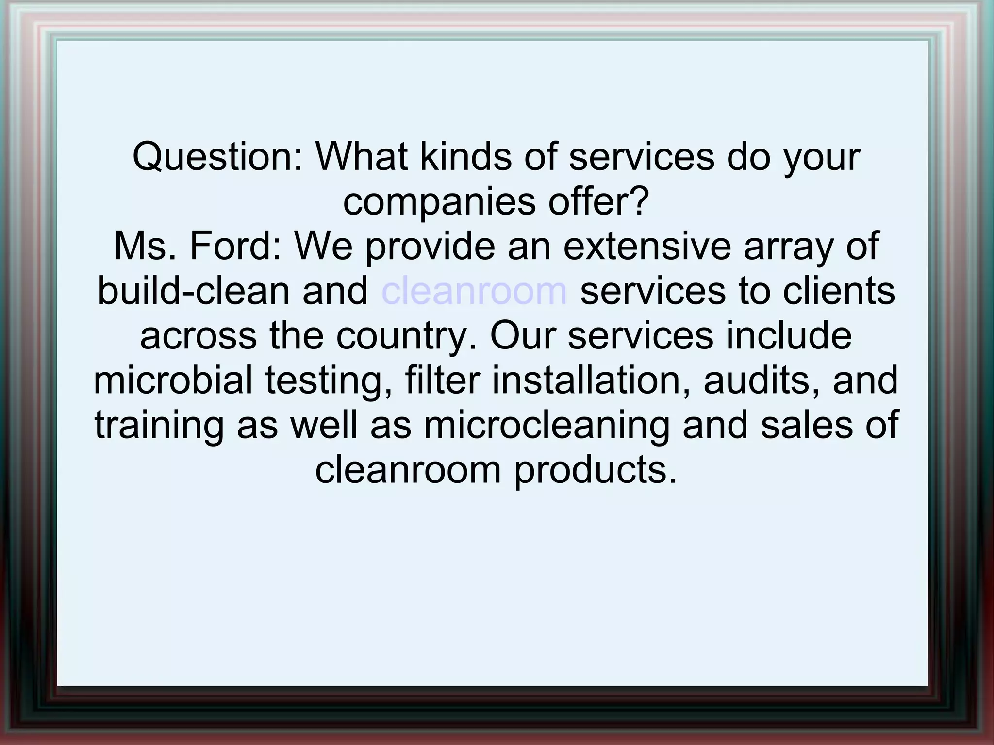 A Short Q&A with CEO Janet Ford Presented by Advanced Cleanroom ...