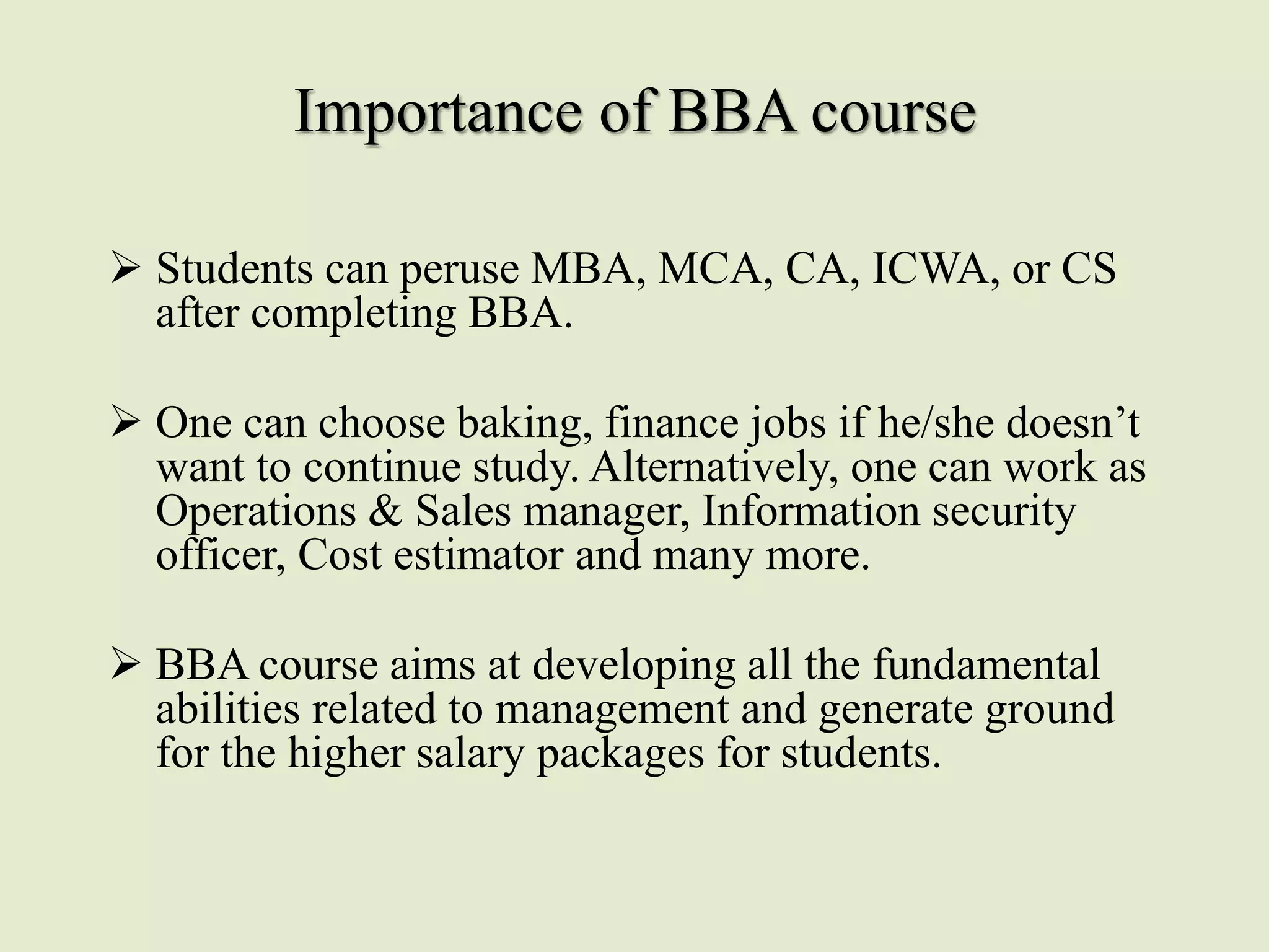 A short representation of bba course | PPTX