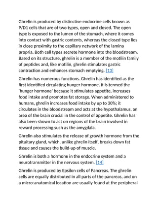 A Short Review on Functions of Ghrelin (Hunger Hormone) | DOCX