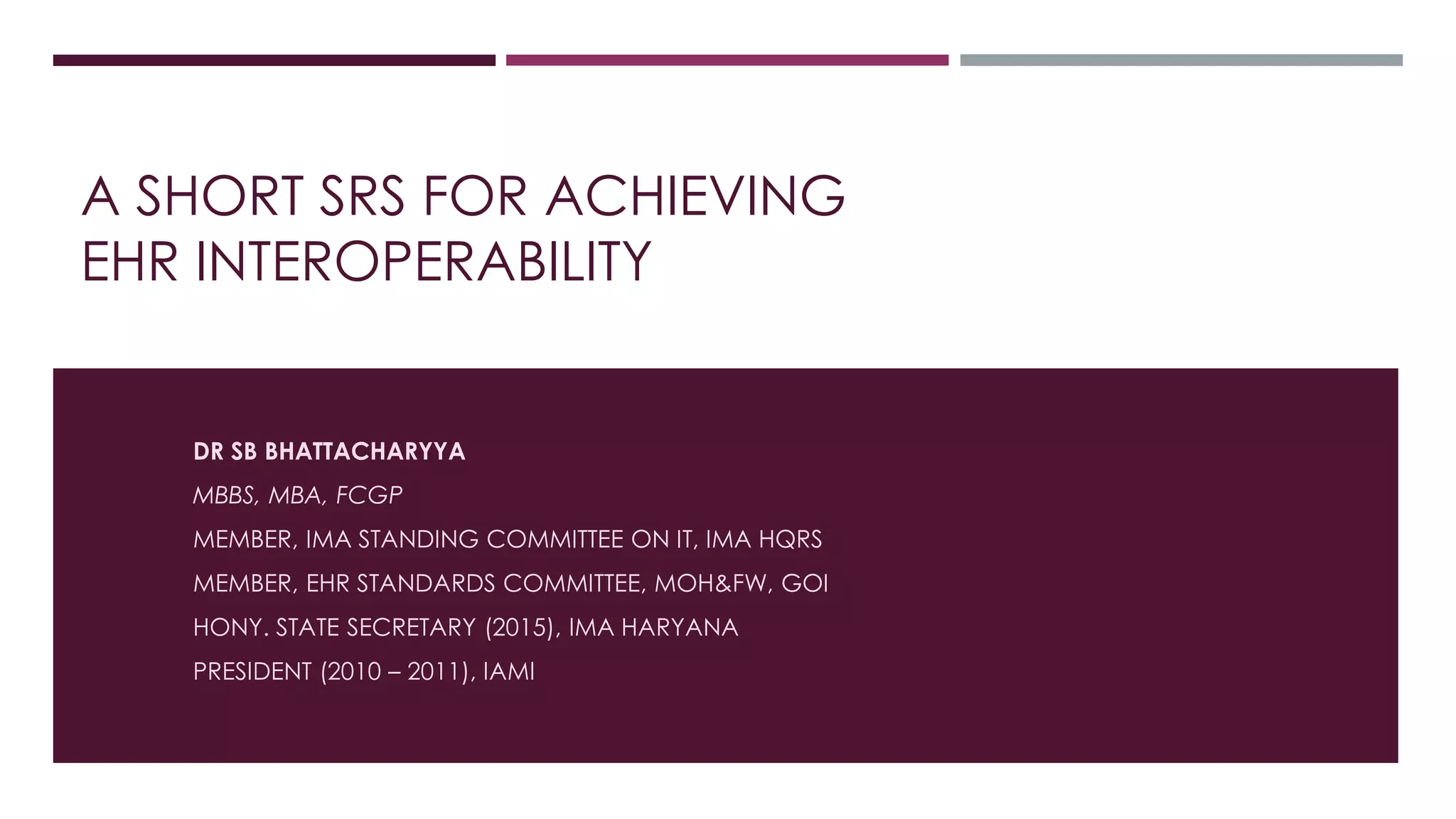 A short srs for achieving ehr interoperability | PDF | Computing | Technology & Computing