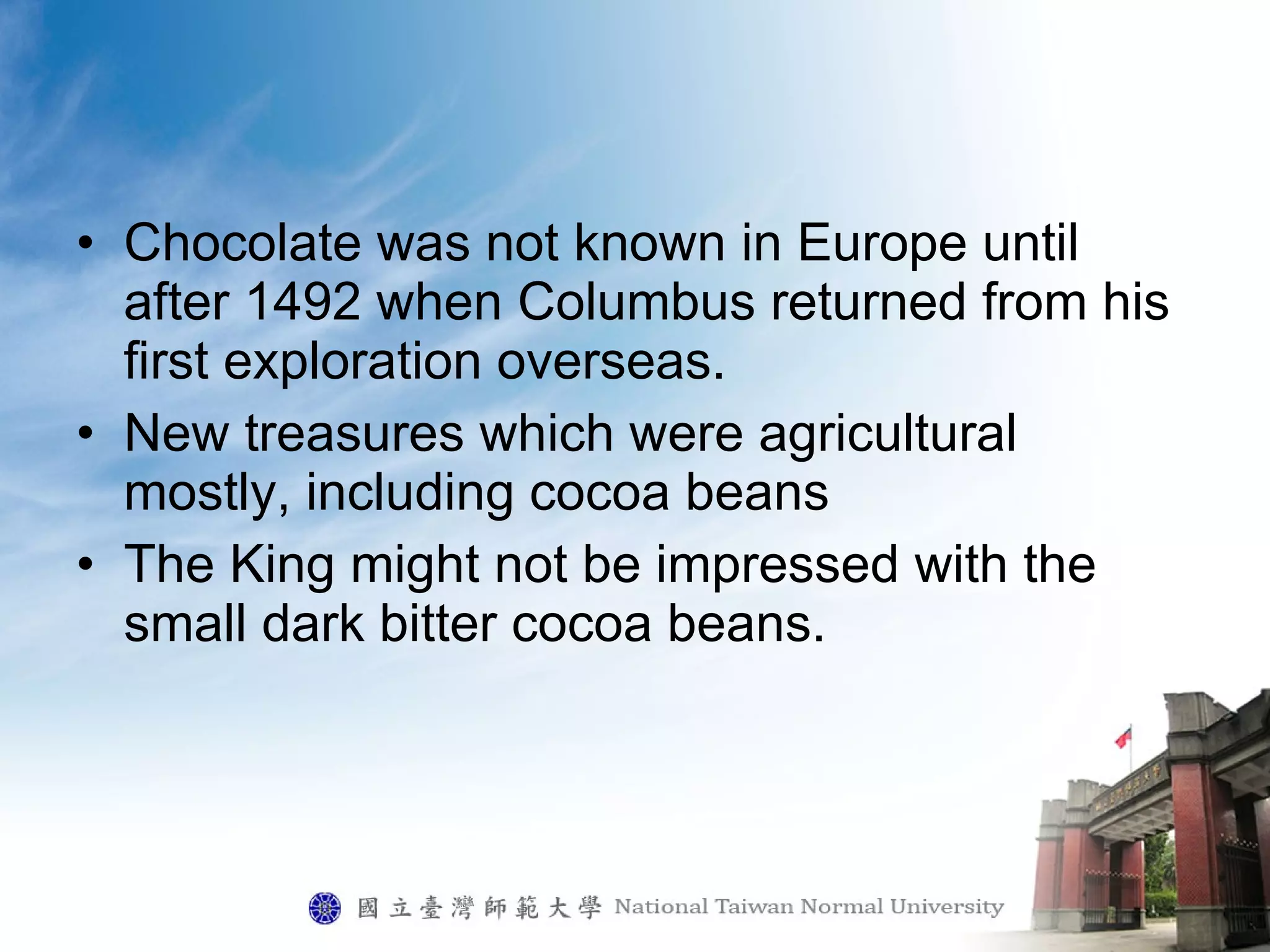 A Short Story Of Chocolate | PPT