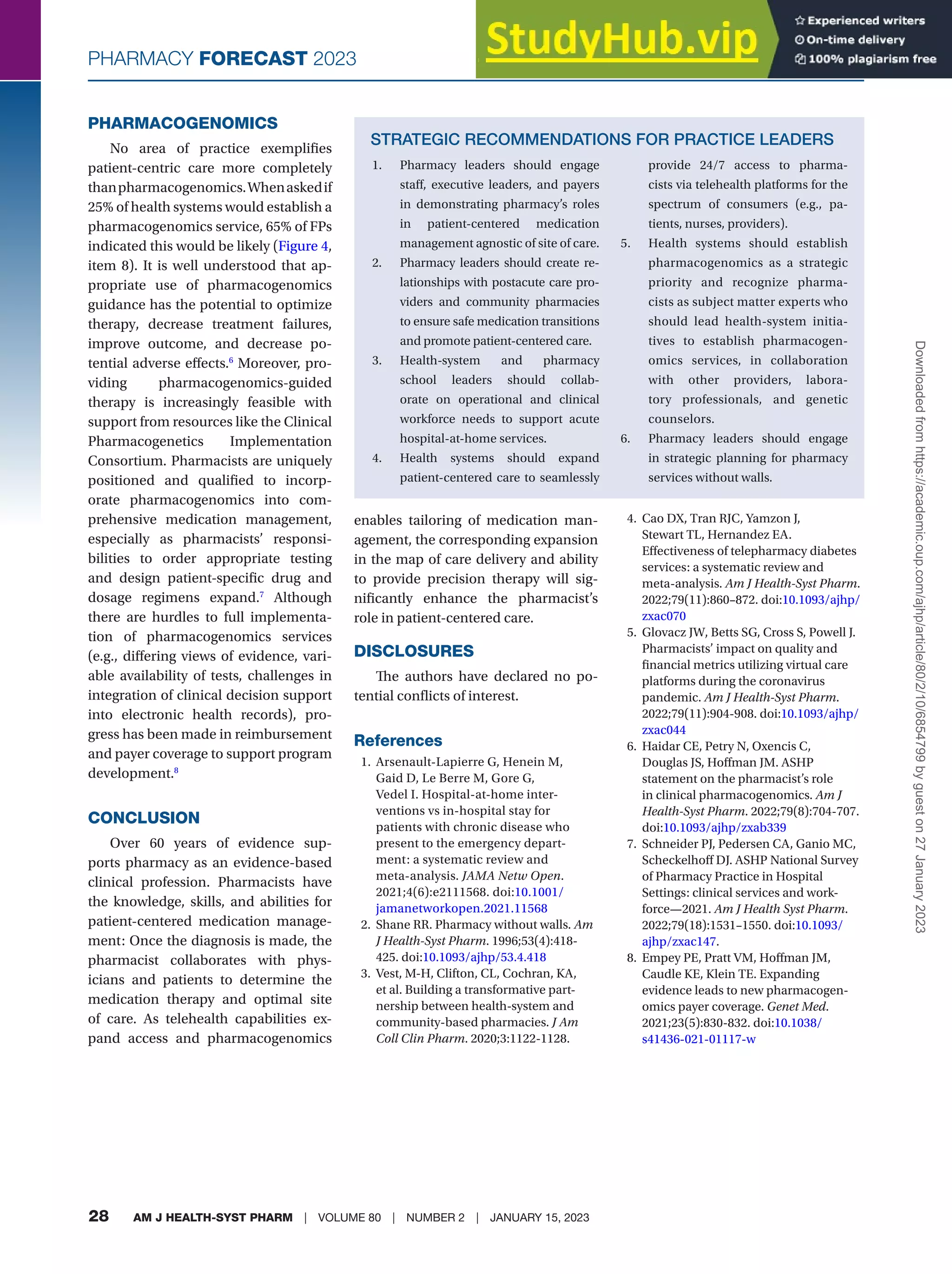 ASHP Foundation Pharmacy Forecast 2023 Strategic Planning Guidance For ...