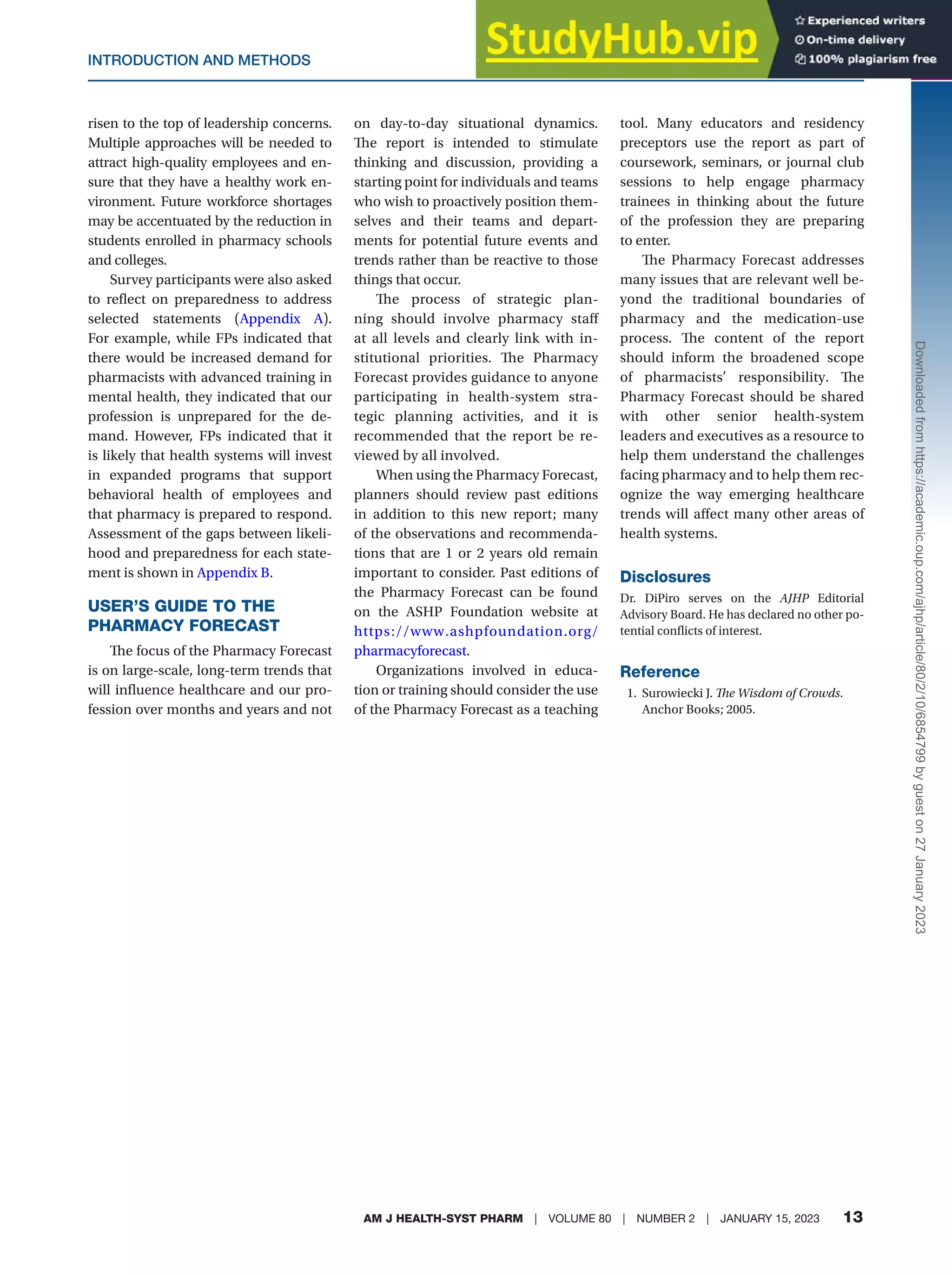 ASHP Foundation Pharmacy Forecast 2023 Strategic Planning Guidance For ...