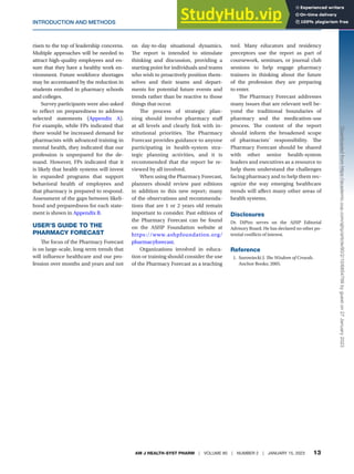 ASHP Foundation Pharmacy Forecast 2023 Strategic Planning Guidance For ...