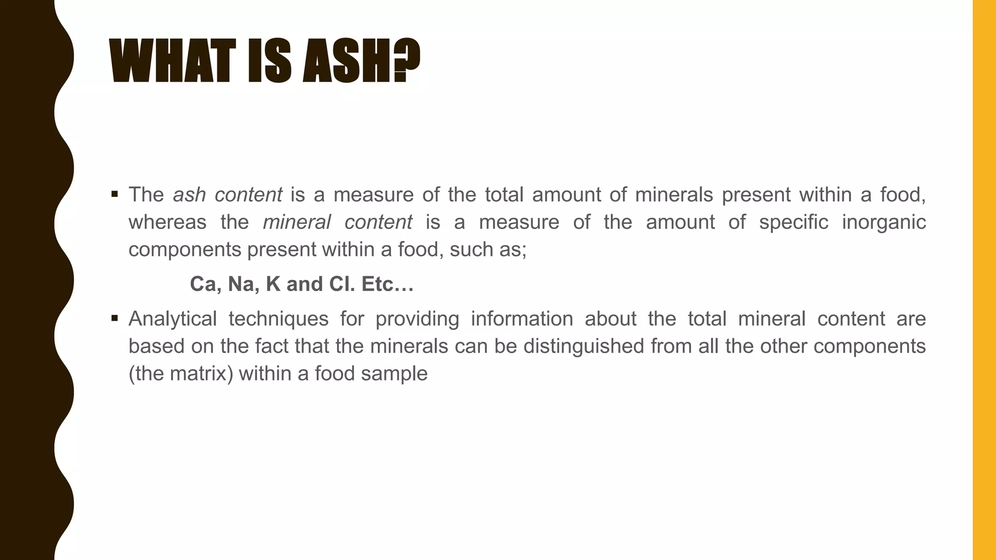 Determination of Ash content in food samples | PPTX