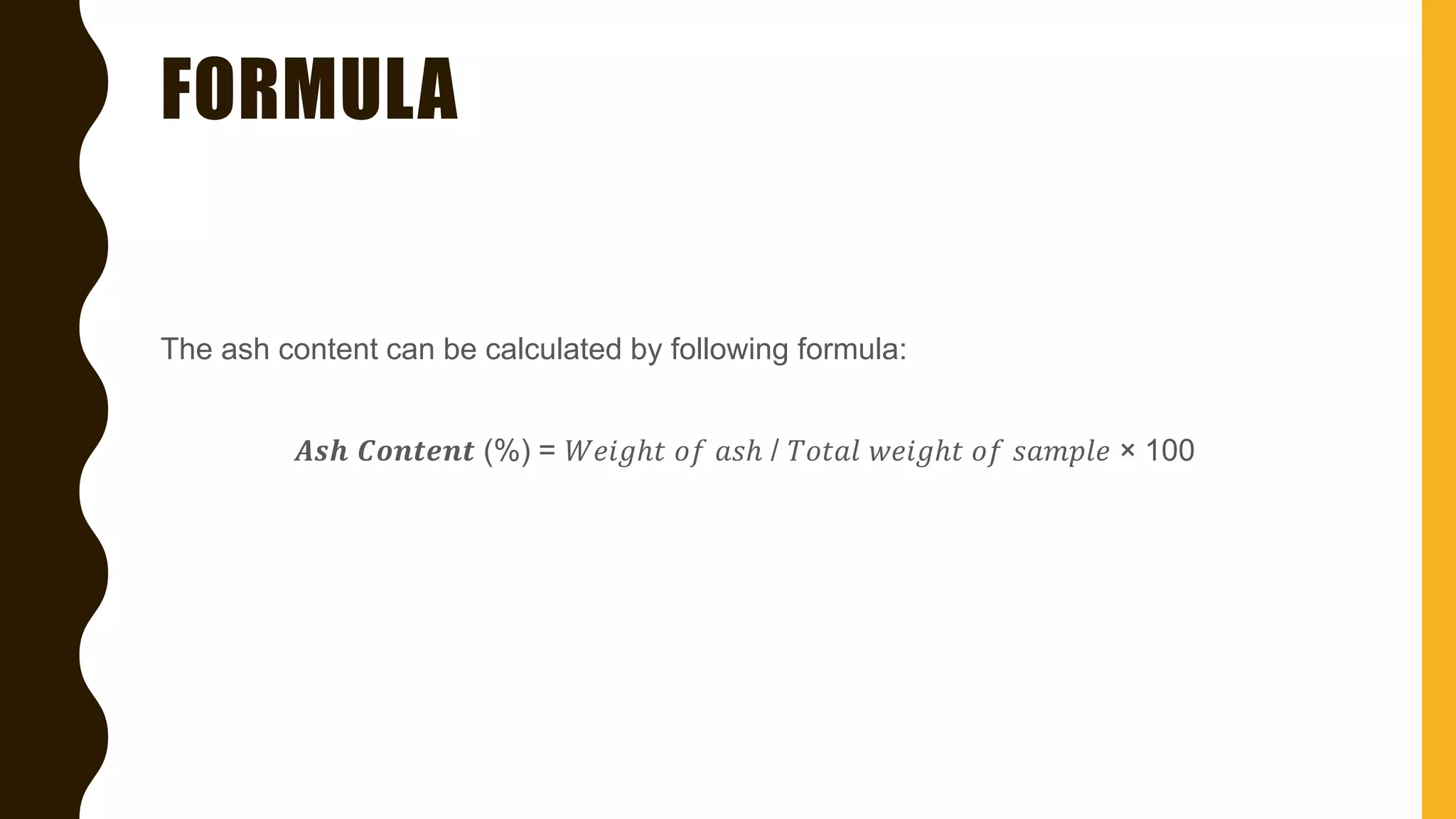 Determination of Ash content in food samples | PPTX