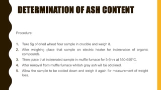 Determination of Ash content in food samples | PPTX