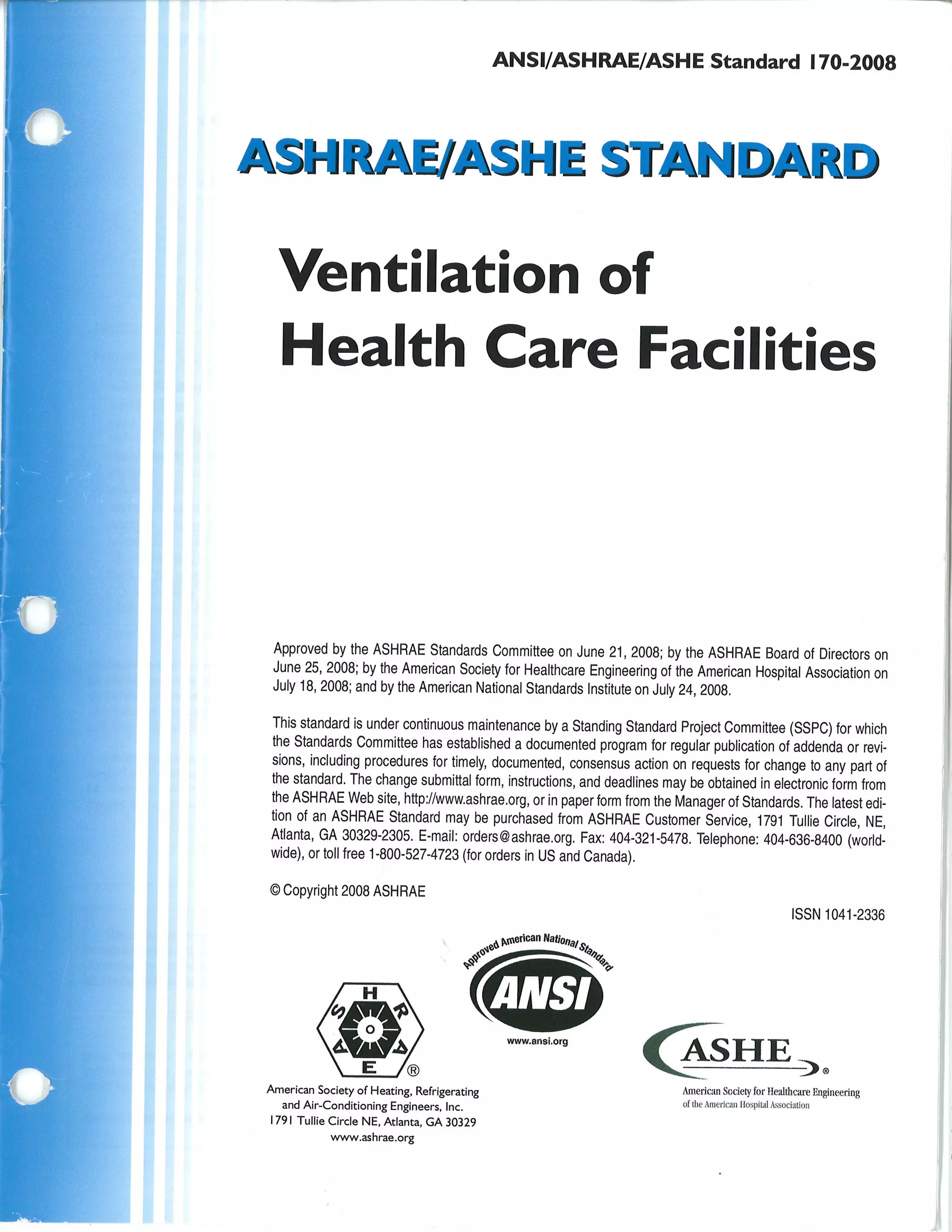 Ashrae 170 2008 | PDF