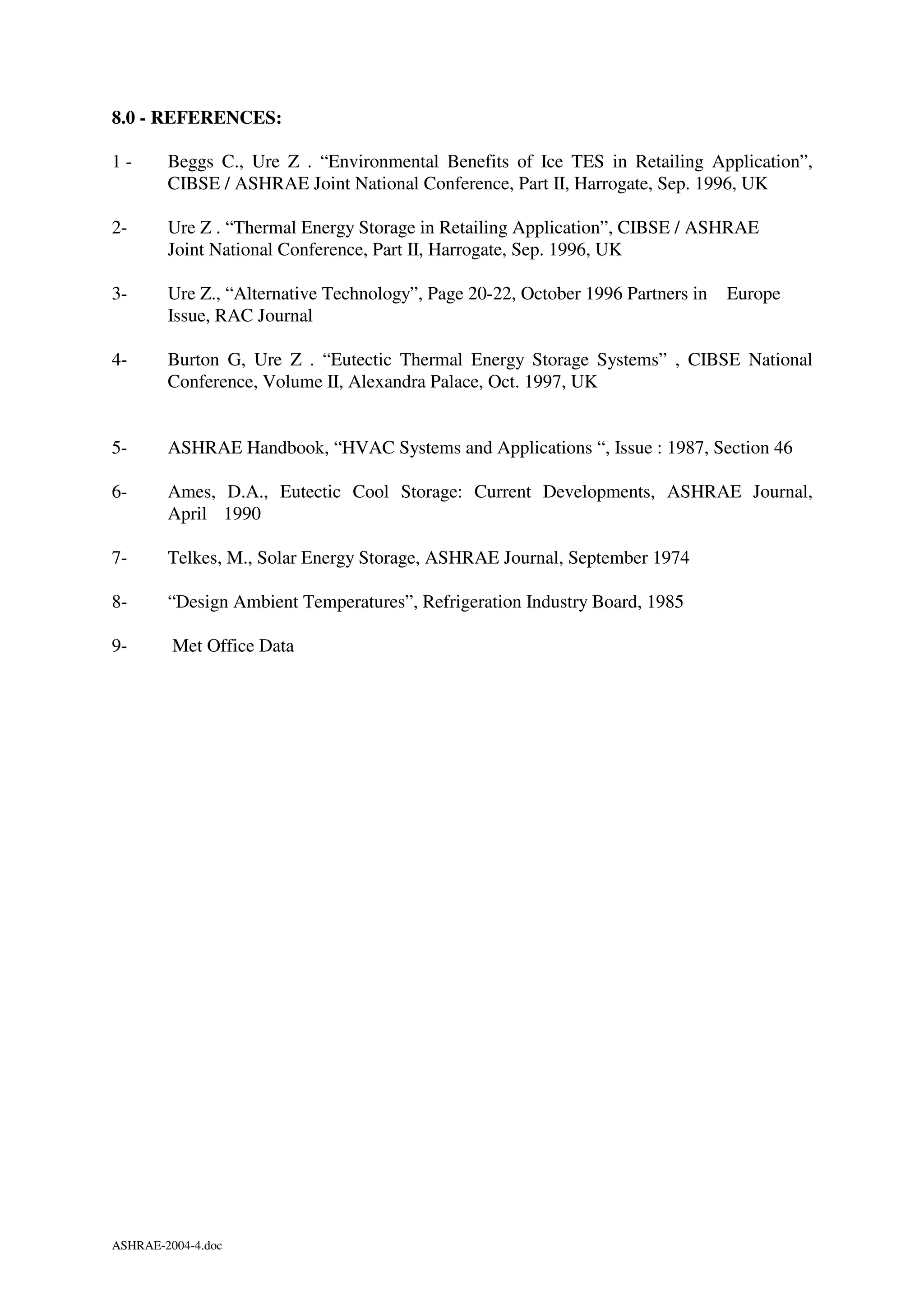 PCM Thermal Energy Storage Systems; Ashrae 2004 Conference Paper | PDF